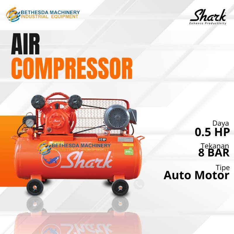 Jual Kompresor Shark 8 Bar 0.5 Hp / 0.37 Kw Shark Kompresor Auto 8 Bar ...