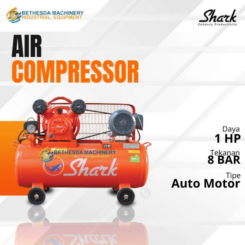 Jual Jual Kompresor Udara/Angin 1 Hp SHARK Motor Auto 8 BAR di Seller ...
