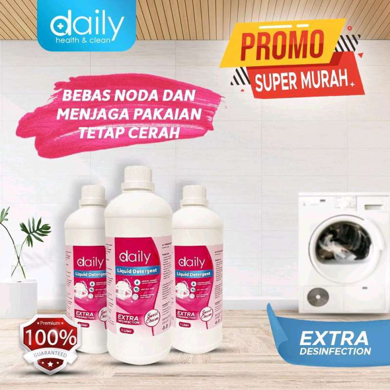 Jual Daily Liquid Detergent Extra Disinfectant / Detergent Cair 1 Liter ...