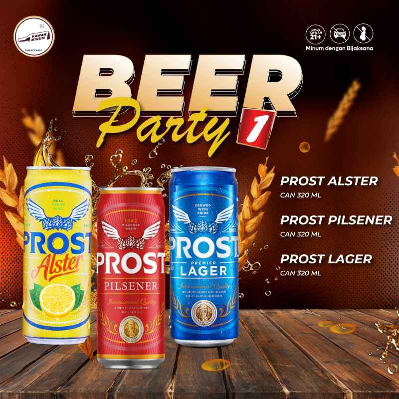 Promo BEER PARTY 1 (Prost Lager Can + Prost Pilsener Can + Prost Alster ...