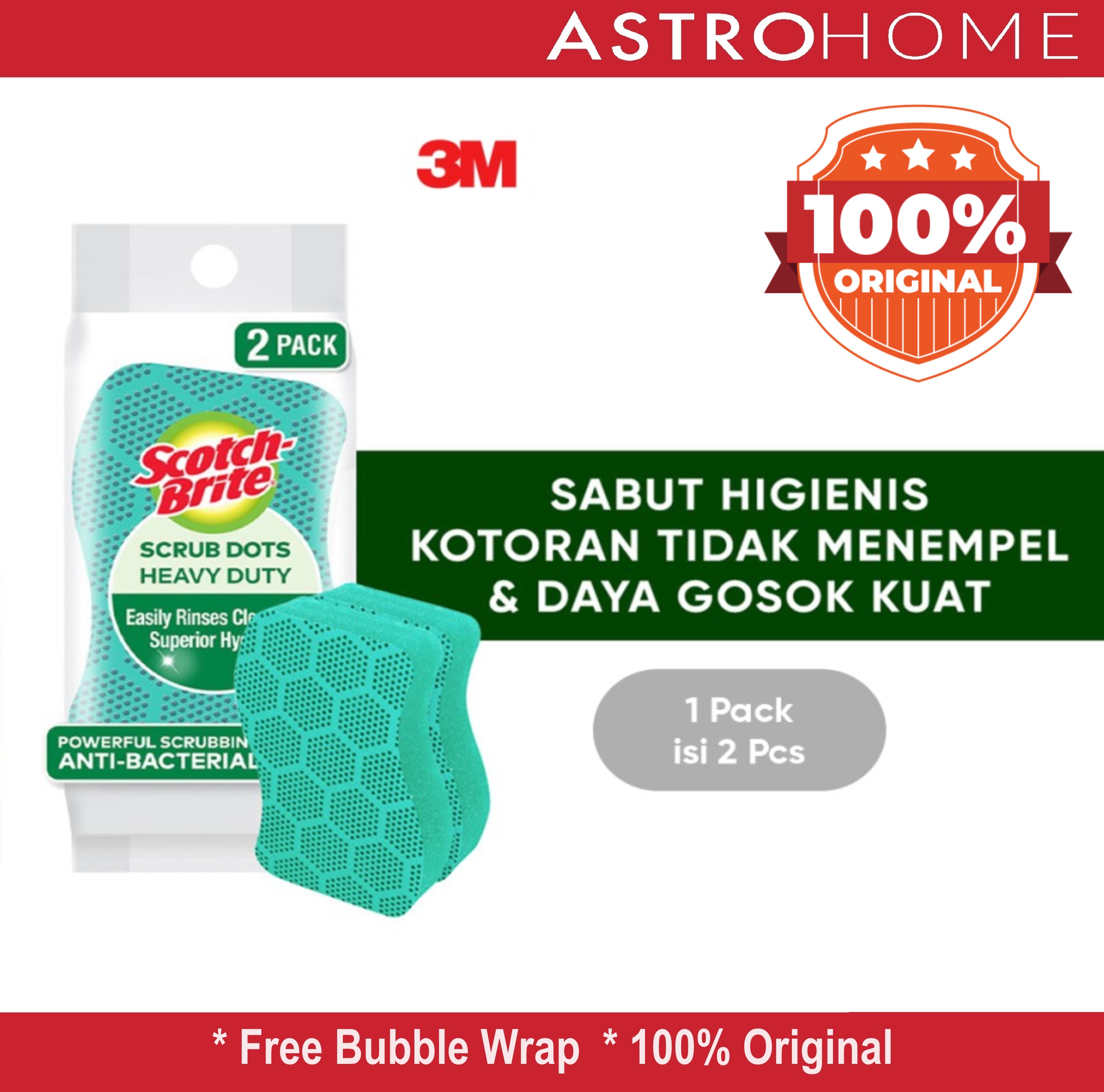Jual Scotch Brite Sabut Spons Scrub Dots Hd Original Murah - Harga ...