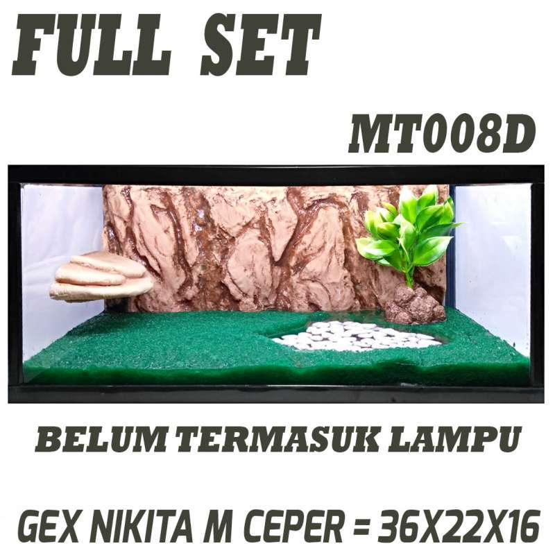 Promo Mt008d Kandang Full Set Reptilia Terrarium Pacman Amphibi Katak Kodok Crocodile Skink ...