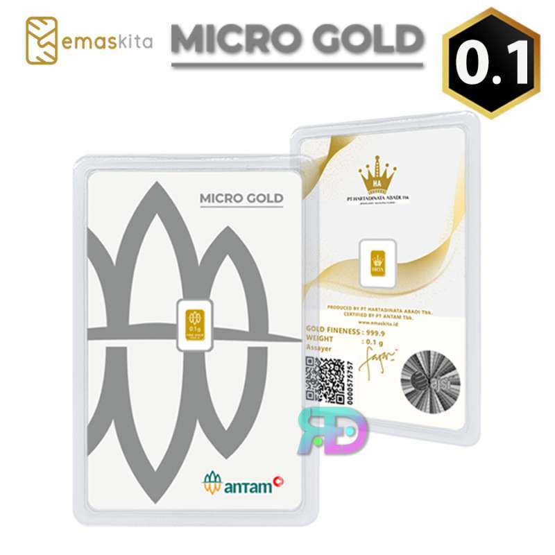 Promo Antam 0.1 Gram Micro Gold Premium Emas Murni 24 Karat Hartadinata ...