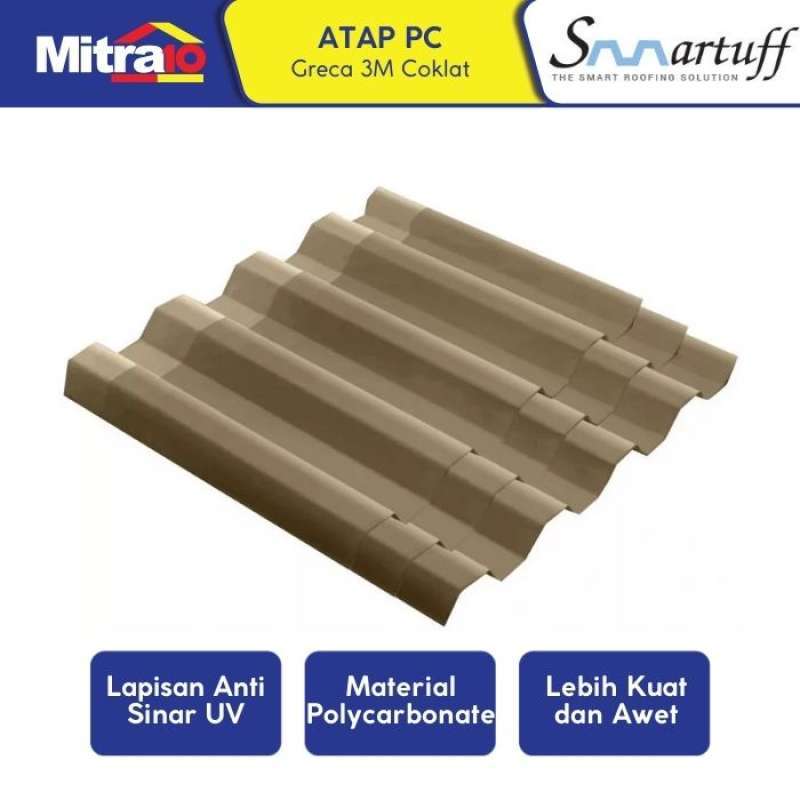 Promo Smartuff Atap Polycarbonat Greca 3 Meter Coklat Diskon 5% Di ...