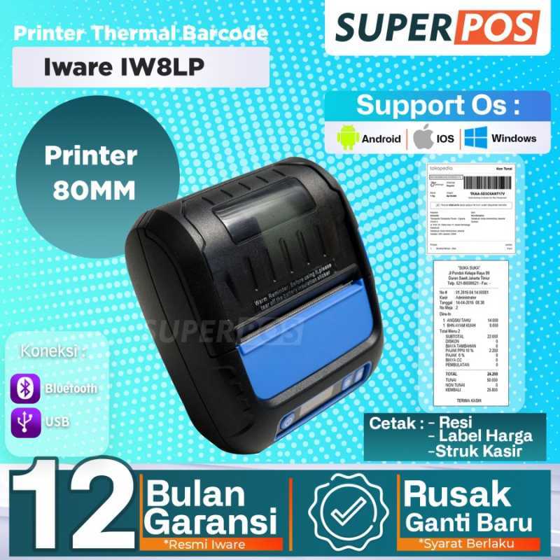 Promo Mini Printer Thermal Label Barcode 80mm Usb Bluetooth Iware ...