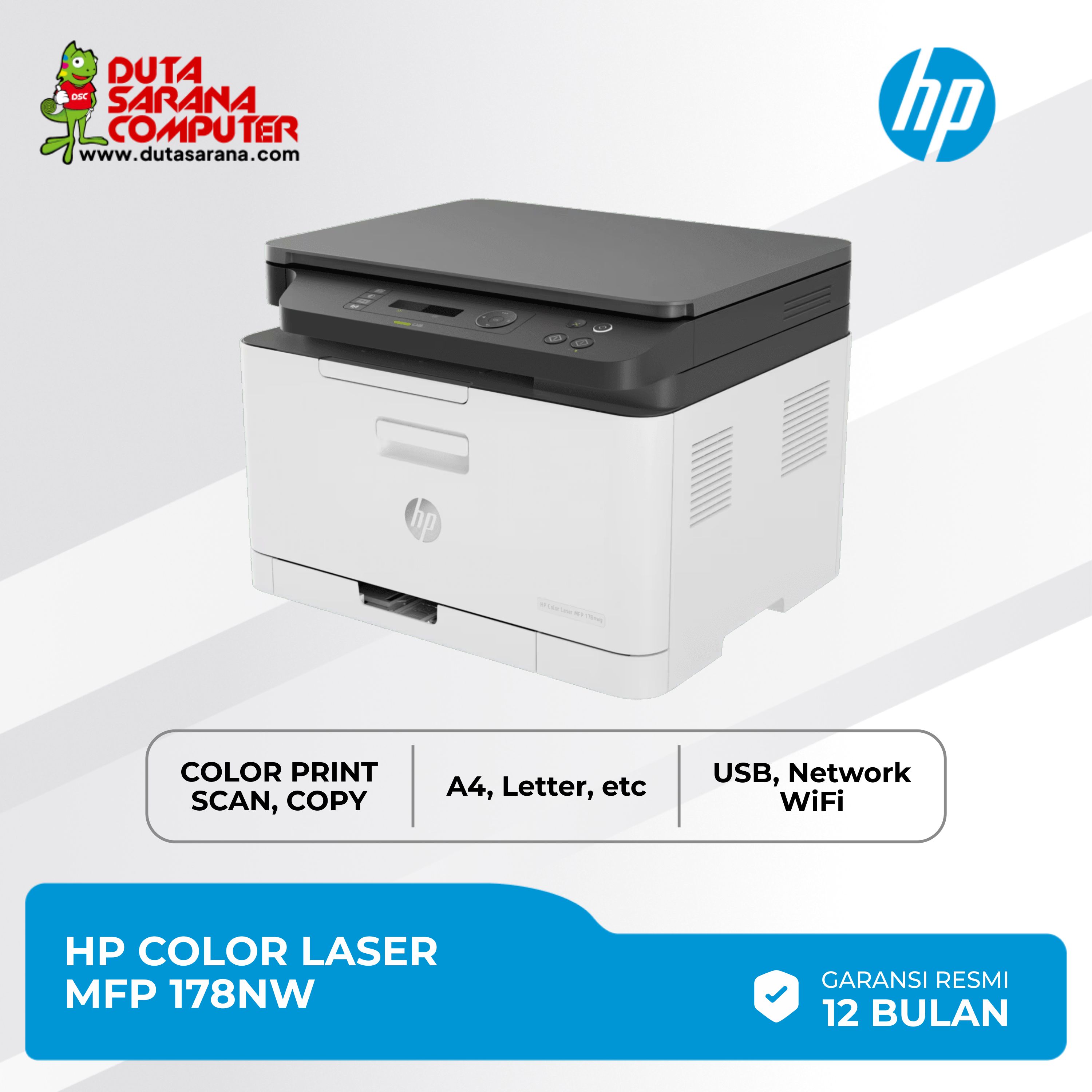 Promo Printer Hp Color Laser Mfp 178nw Mfp 178 Nw Print Scan Copy Wifi Color Laser Printer Murah ...