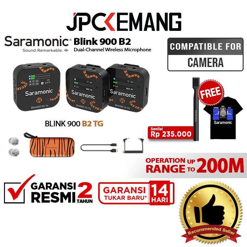 Promo Jpc Kemang Saramonic Blink 900 B2 Wireless Microphone Blink900 B2 Tx+tx+rx Garansi Resmi ...