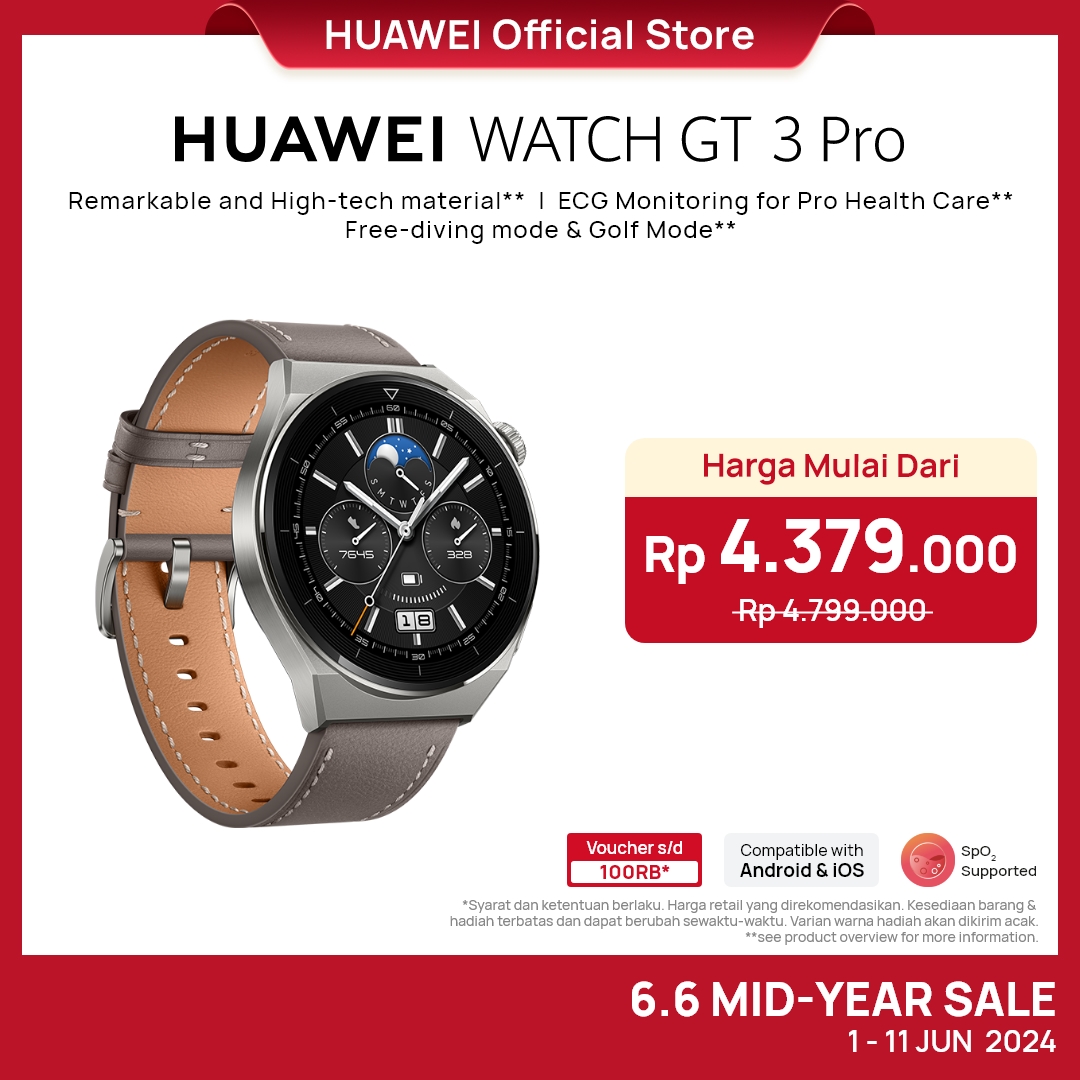 Jual Jam Huawei Smartwatch Gt 3 Pro Spesifikasi Original, Murah ...