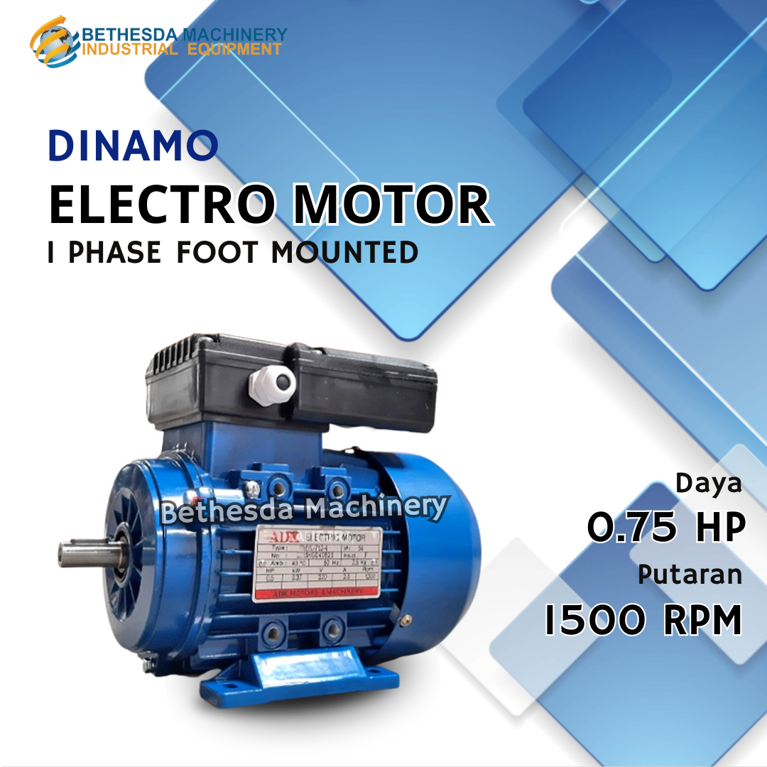Jual Mesin Dinamo Motor Biru 0.75 Hp Adk Motor Electro 550 Watt ...