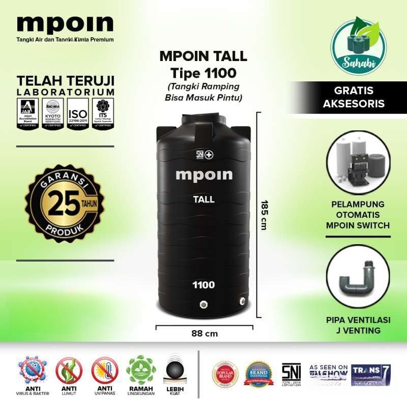 Jual Tandon Air / Toren Air / Tangki Air Mpoin Tall 1100 Liter Invoice ...