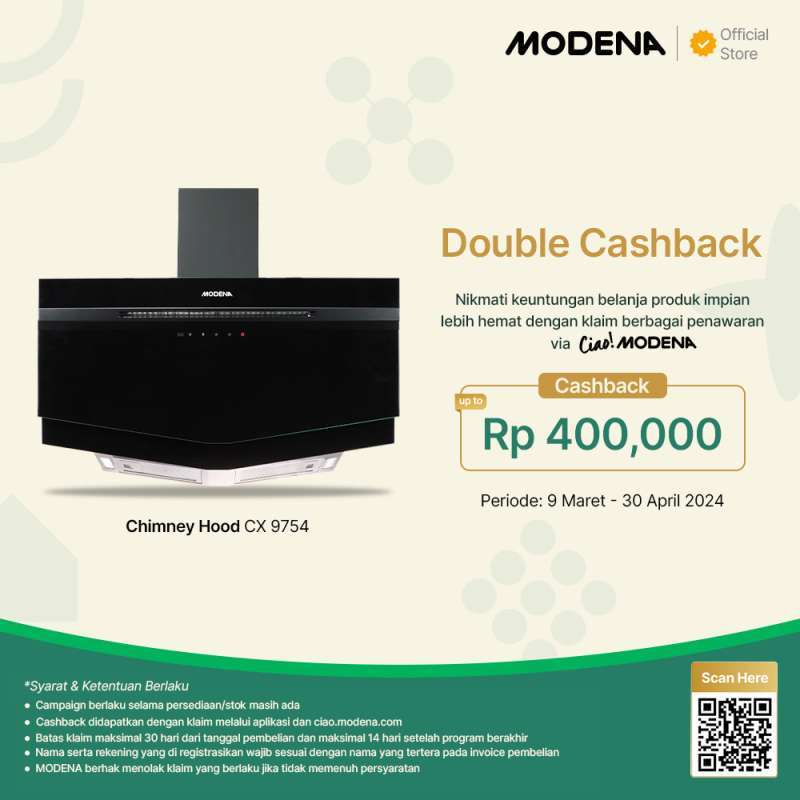 Promo Modena Chimney Hood - Cx 9754 Diskon 18% Di Seller Modena ...