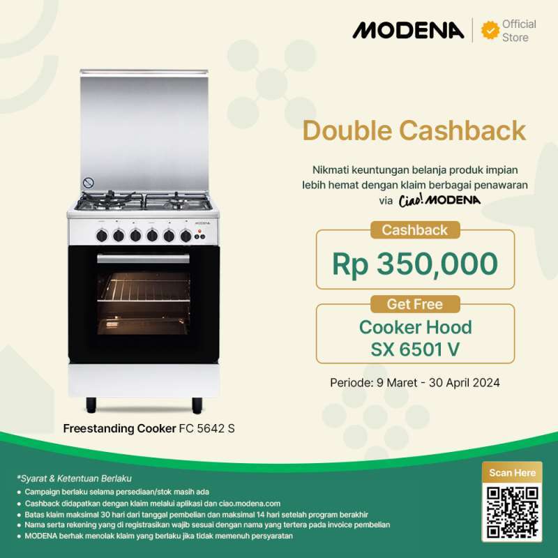 Promo Modena Freestanding Gas Cooker - Fc 5642 S Diskon 18% Di Seller ...