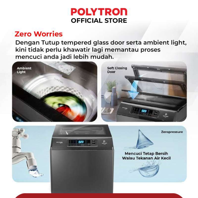 Promo Polytron Zeromatic Laguna Automatic Washing Machine 9kg Paw 9028y Diskon 13% Di Seller ...