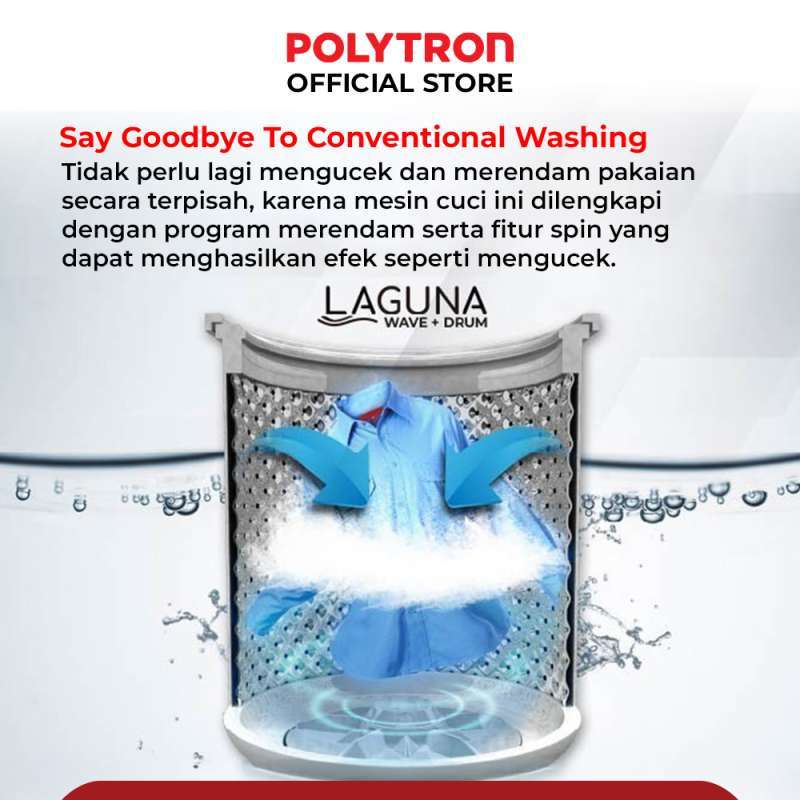 Promo Polytron Zeromatic Laguna Automatic Washing Machine 9kg Paw 9028y ...