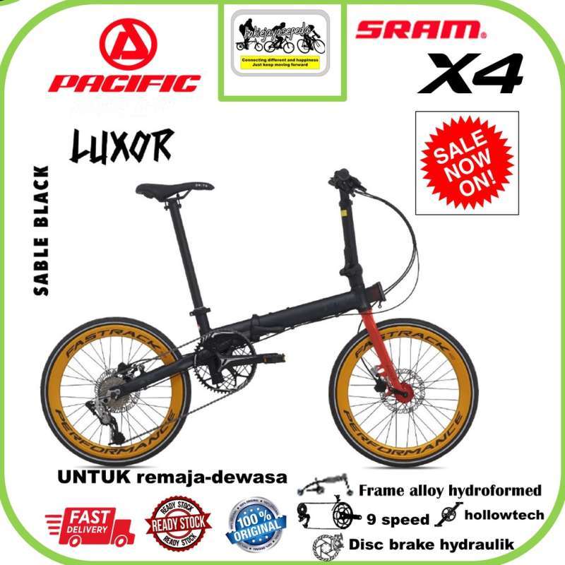 Jual Sepeda Lipat 20 inch PACIFIC LUXOR ALLOY - SRAM X4 9SPEED - BRAKE ...