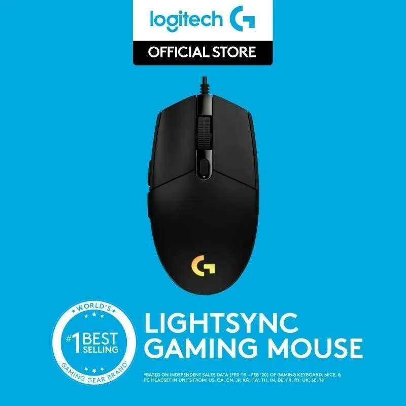 Promo Logitech G203 Mouse Gaming Wired Rgb Lightsync With Macro Black