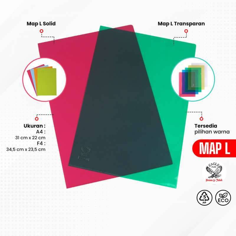 Jual Eagle Files Map L Warna Solid Dan Transparan Plastik Bening Warna ...