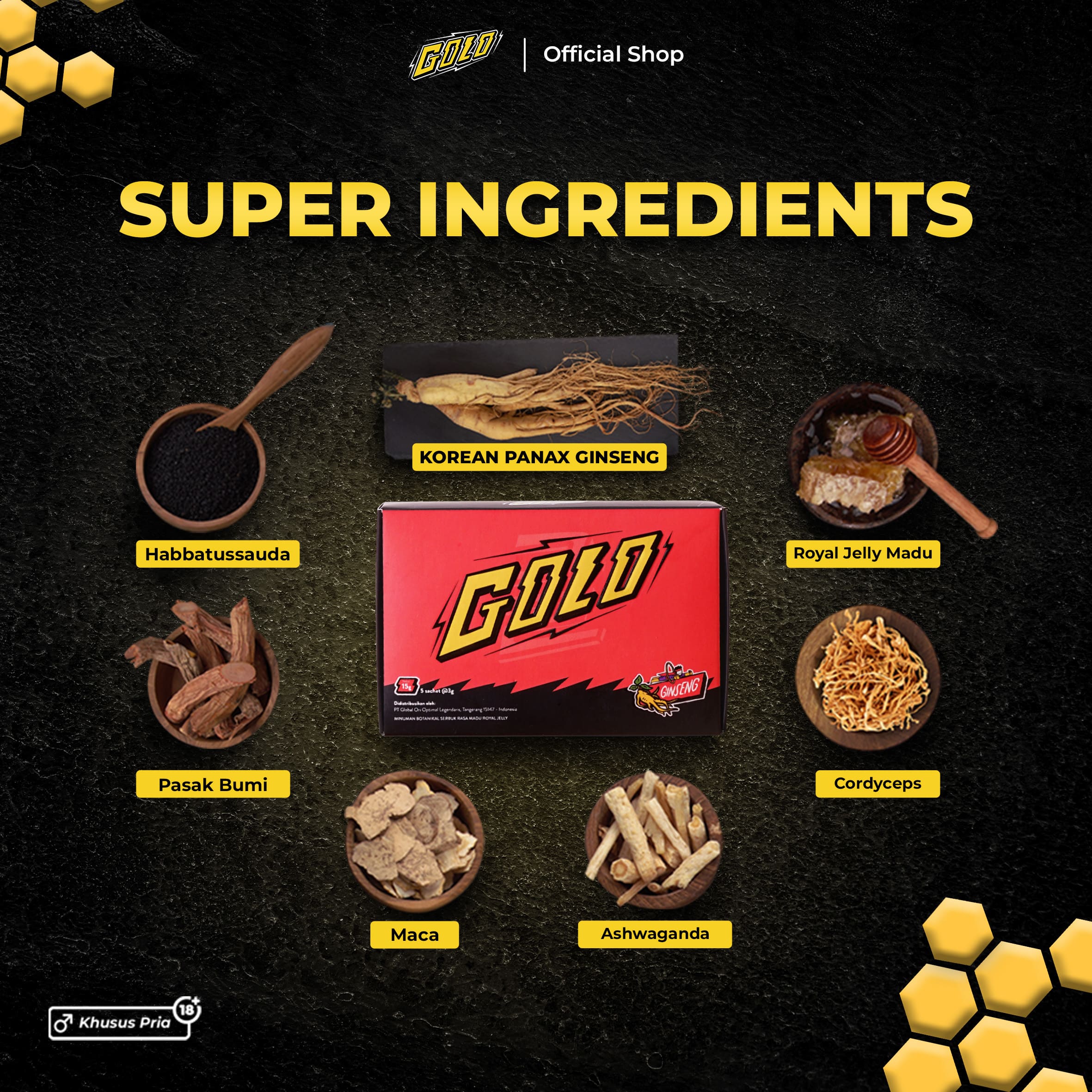 Jual Golo Ginseng Botanical Meningkatkan Stamina Vitalitas Pria - 4 Box ...