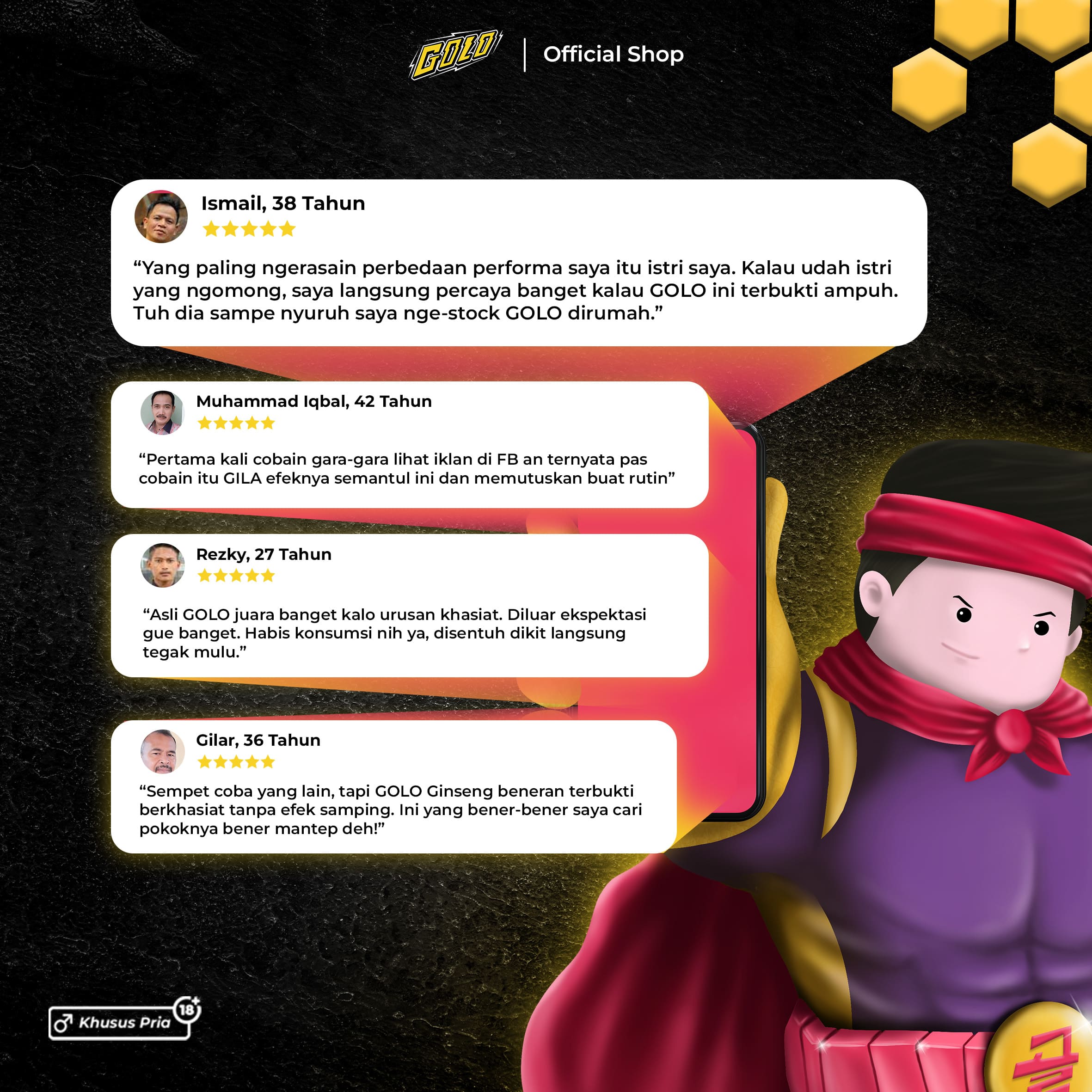 Jual Golo Ginseng Botanical Meningkatkan Stamina Vitalitas Pria - 4 Box ...