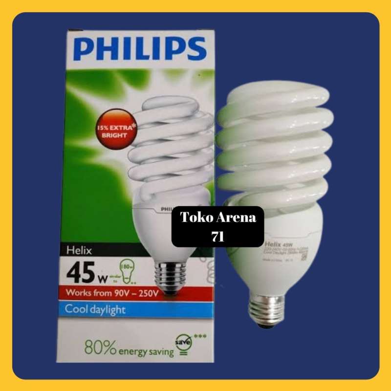 Jual Philips Lampu Helix Tornado 45w 45 Watt 45watt Tornado Spiral Cahaya Putih Cool Daylight Di ...