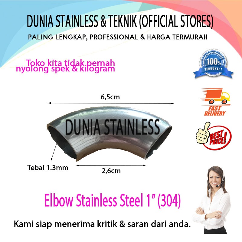 Jual Elbow Stainless 1 (304) di Seller DUNIA STAINLESS STEEL - Kosambi ...