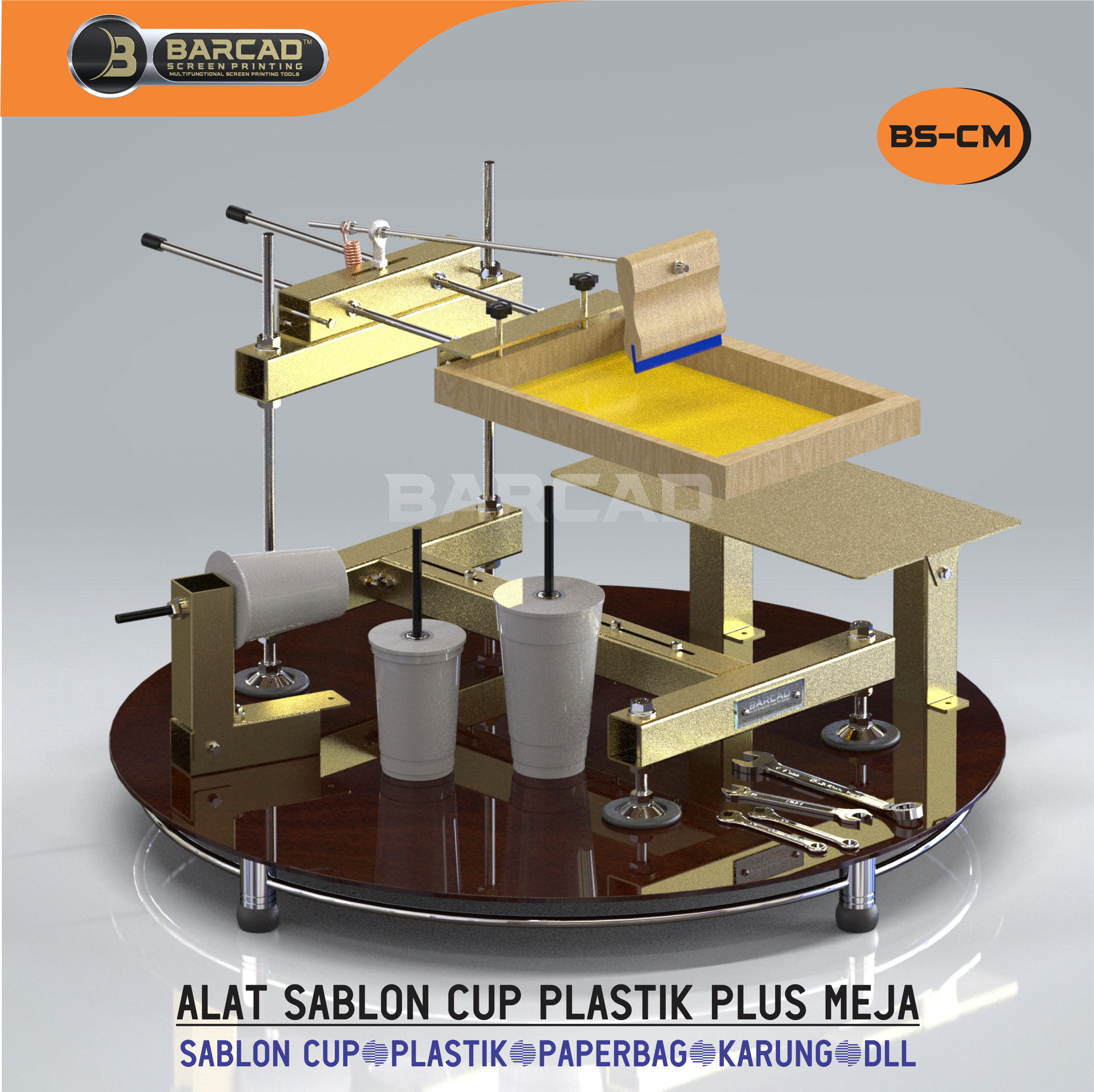Promo Alat Sablon CUP Plastik + 3 Molding + Screen + Rakel + Kunci Pas ...