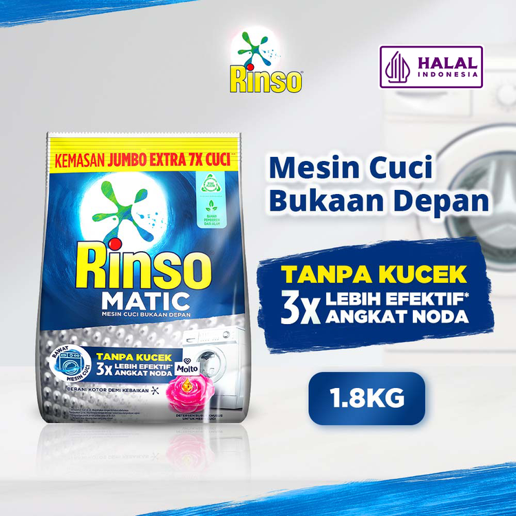 Promo Rinso Detergent Bubuk Konsentrat Deterjen Matic Mesin Cuci Bukaan ...