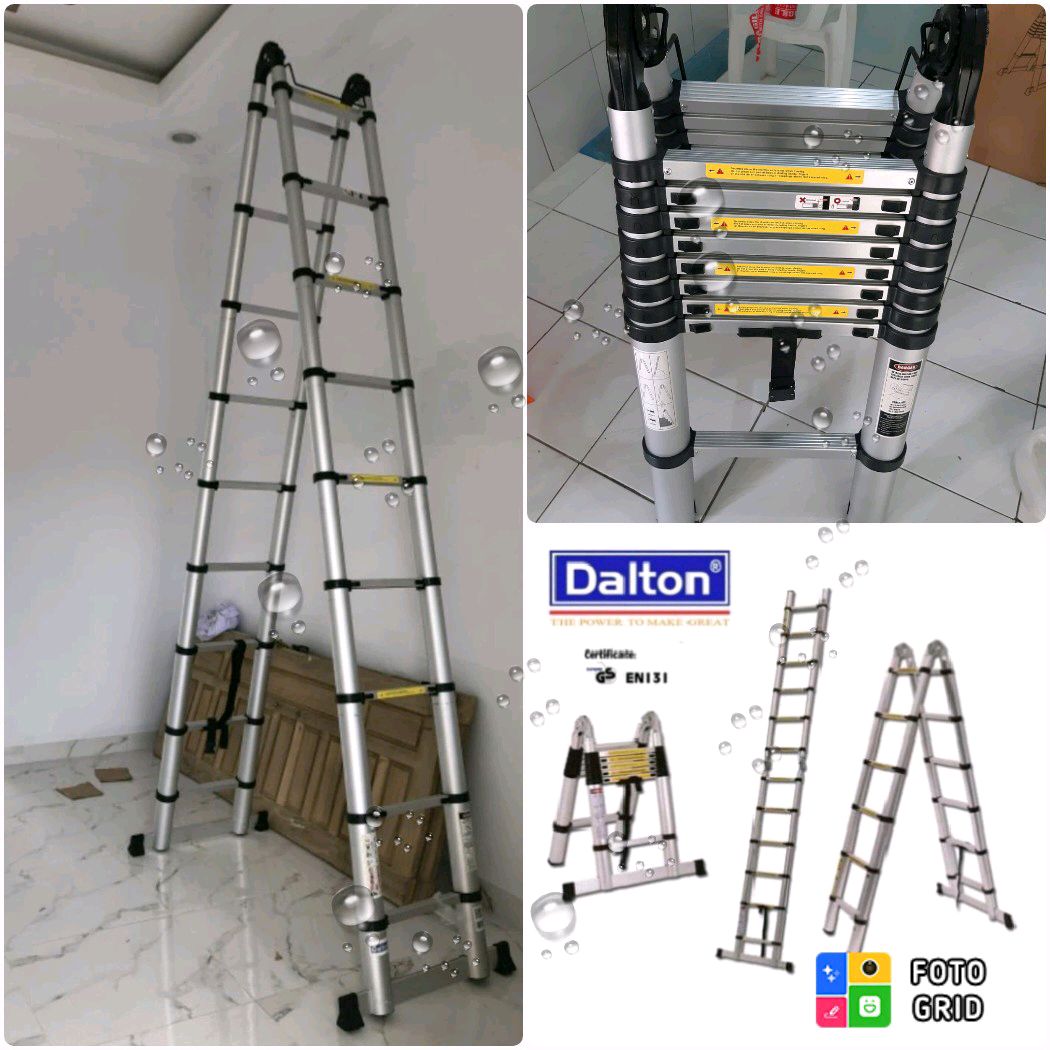 Jual Tangga Lipat Teleskopik 4.4 Meter Alumunium Double Dalton Ml1002dn ...