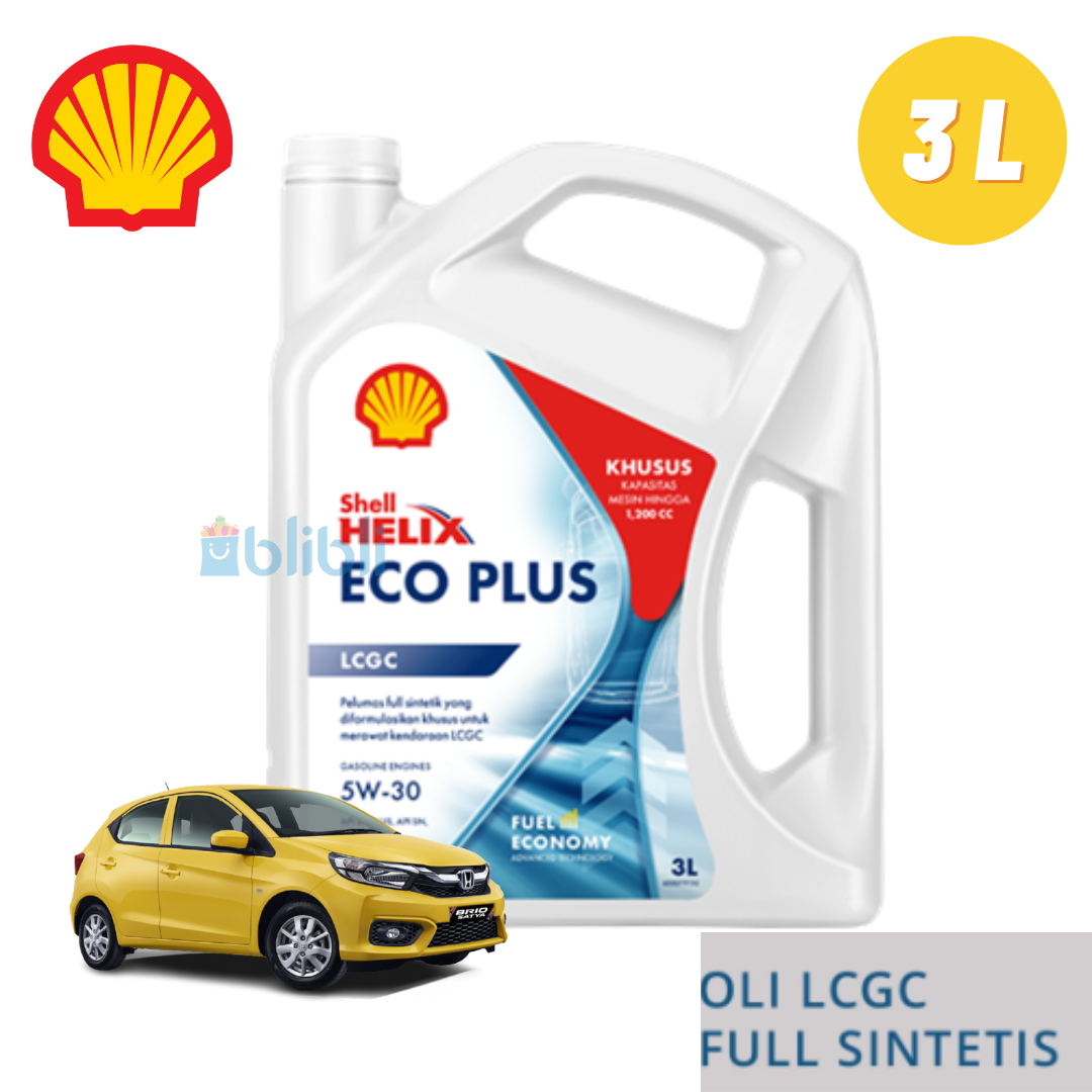 Promo Shell Helix ECO Plus 5W30 [3L] Synthetic Oli Mobil Bensin Ukuran ...