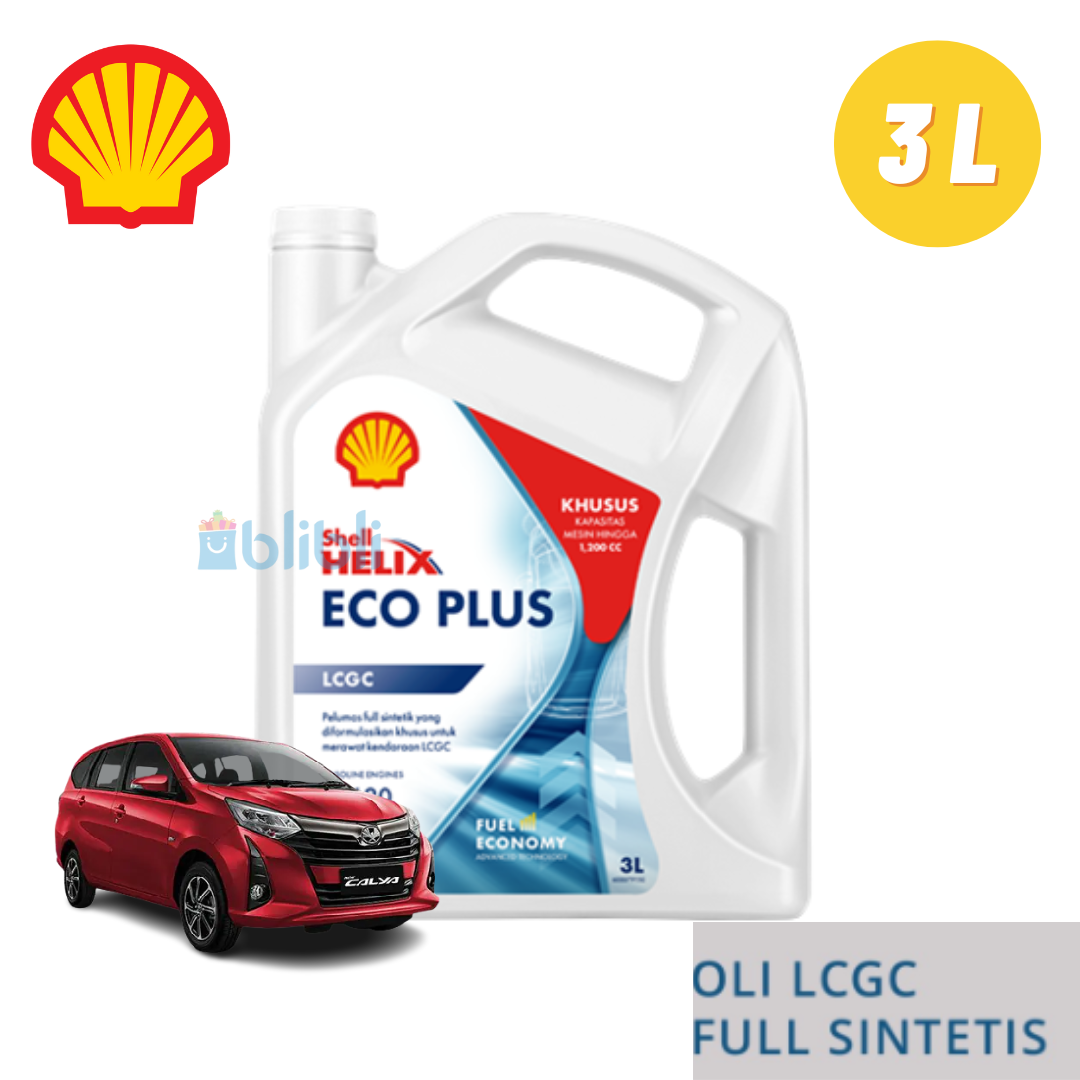Promo Shell Helix Eco Plus 0w20 [3l] Synthetic Oli Mobil Bensin Ukuran ...