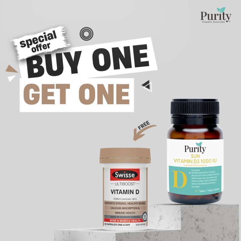 Jual [Halal] Purity Vitamin D Purity Sun Vitamin D3 1000 IU 90 Tablet ...