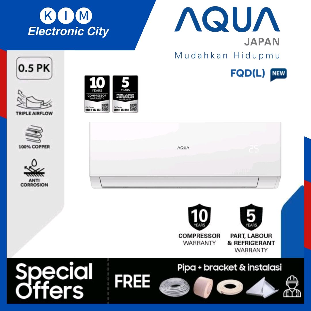Jual Ac Aqua 1/2 Pk Aqa-kcr5fqal 1/2 Pk R32 Turbo Cooling [garansi Resmi] Di Seller Kim ...