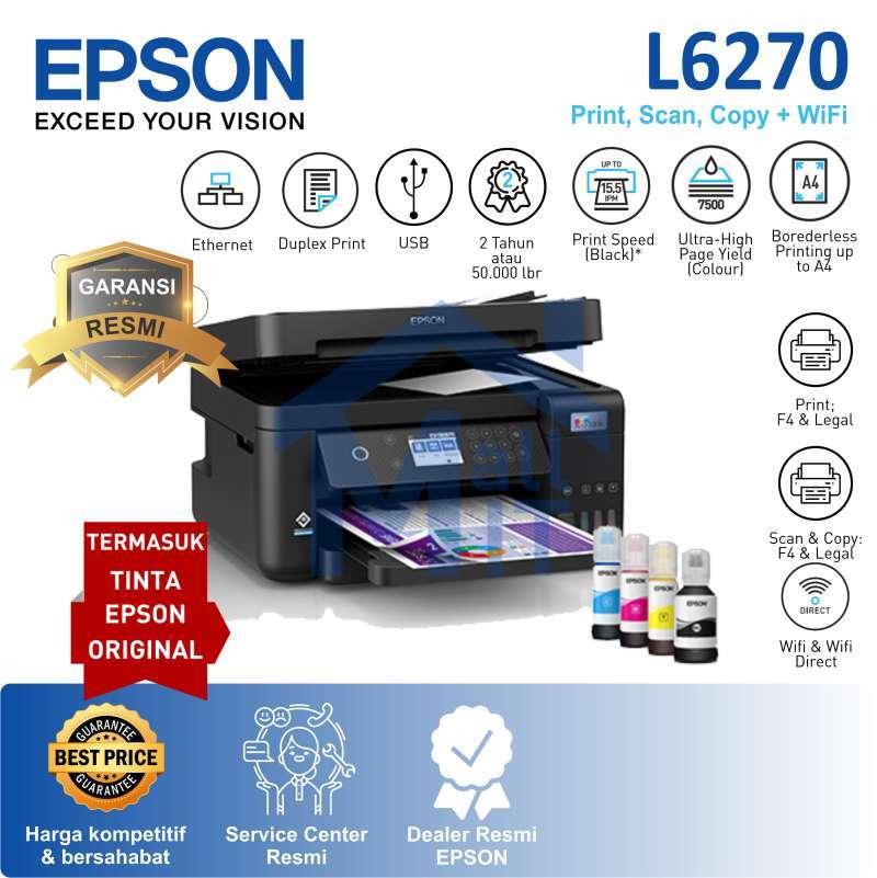 Jual Printer Epson L6270 L 6270 L-6270 A4 Wi-Fi Duplex All-in-One di ...