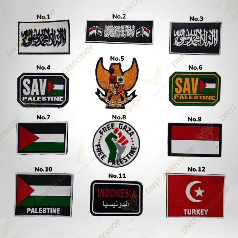 Jual Patch Rubber Tauhid, Bendera Palestina, Bendera Turkey, Save ...