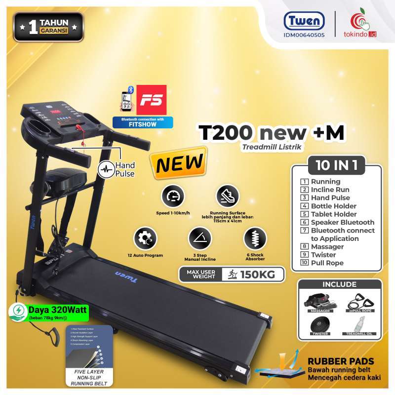 Jual Twen T200 T200 New T200 New + M Treadmill Elektrik Motorized ...