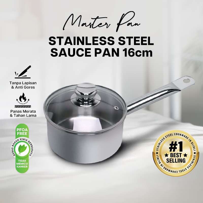 Promo Master Pan Panci Saus Stainless Steel Dengan Tutup 16 Cm Sauce ...