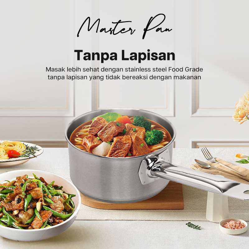 Promo Master Pan Panci Saus Stainless Steel Dengan Tutup 16 Cm Sauce ...