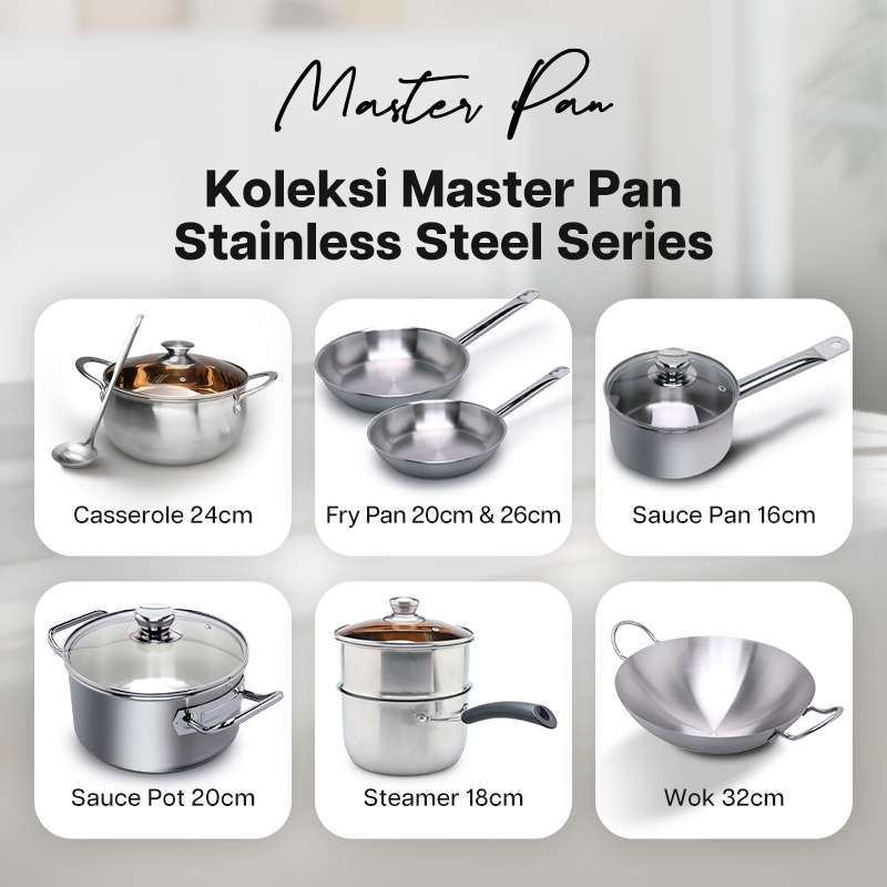 Promo Master Pan Panci Saus Stainless Steel Dengan Tutup 16 Cm Sauce ...