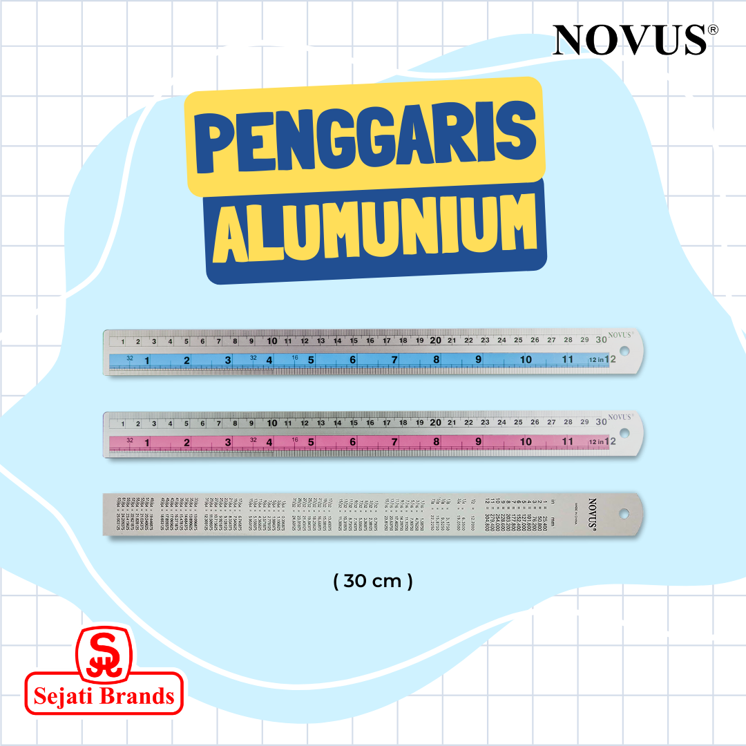 Promo Novus Ruler Alumunium Penggaris [30 cm] Diskon 41% di Seller ...