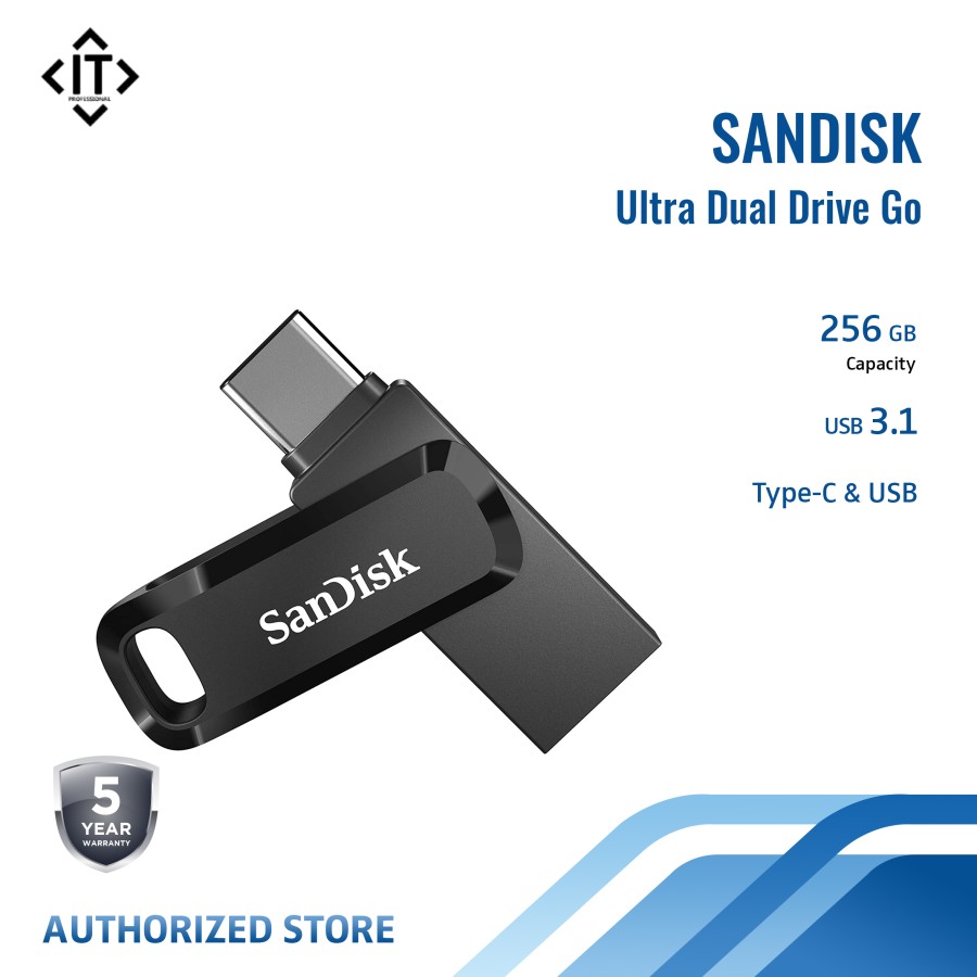Promo Sandisk Dual Drive Go Flashdisk [256 GB/ Type-C/ USB 3.1] Diskon ...