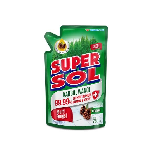 Jual SUPERSOL KARBOL PINE POUCH 750 ML - PEMBERSIH LANTAI di Seller ...
