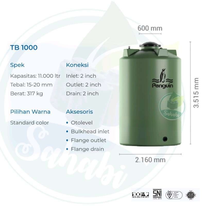 Jual Tandon Air / Toren Air / Tangki Air Penguin 11000 Liter Invoice Di ...