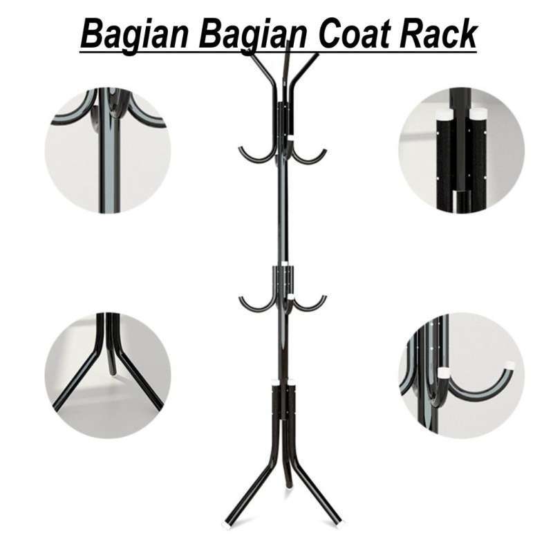 Promo Stand Hanger Coat Rack / Gantungan Baju Jaket Topi 9 Kait ...