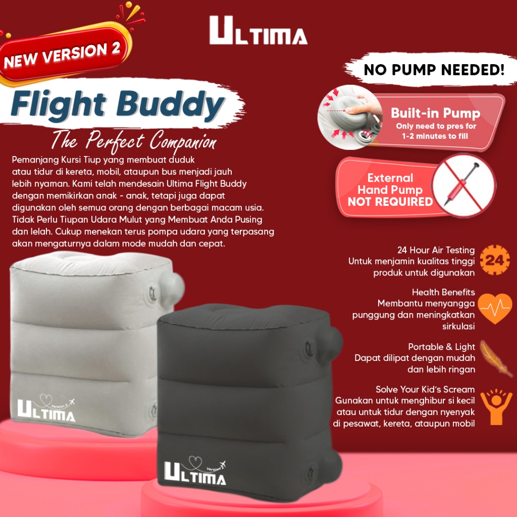 Jual Ultima Flight Buddy Inflatable Foot Rest - Untuk Naik Pesawat Bus ...