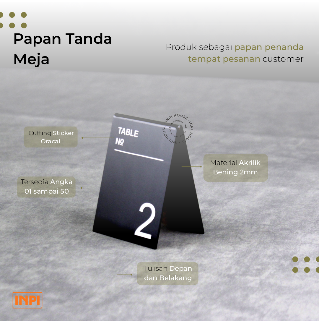Jual Nomor Meja Akrilik - Nomor Meja Cafe Dan Resto - Table Number Set ...