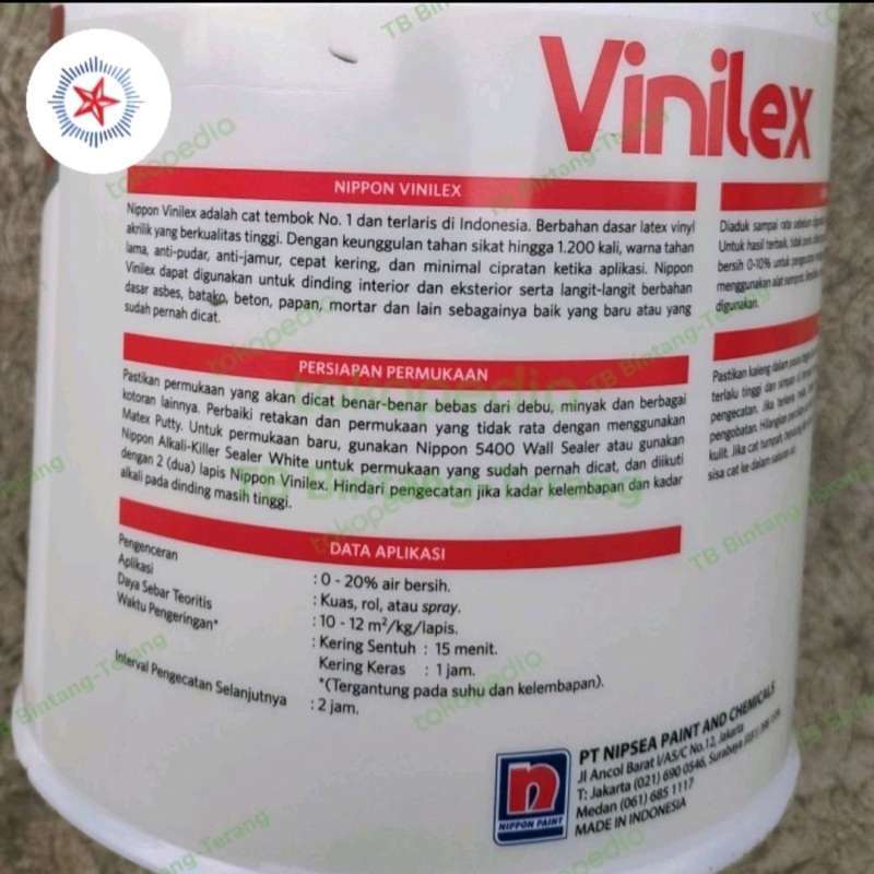 Jual Cat Tembok Nippon Paint Vinilex Putih 300 Ss Galon 5 Kg Di Seller ...