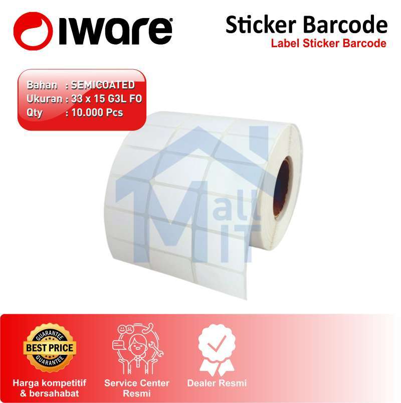 Jual Label Barcode Standard Ukuran 33mm X 15mm Di Seller Mall It Medan ...