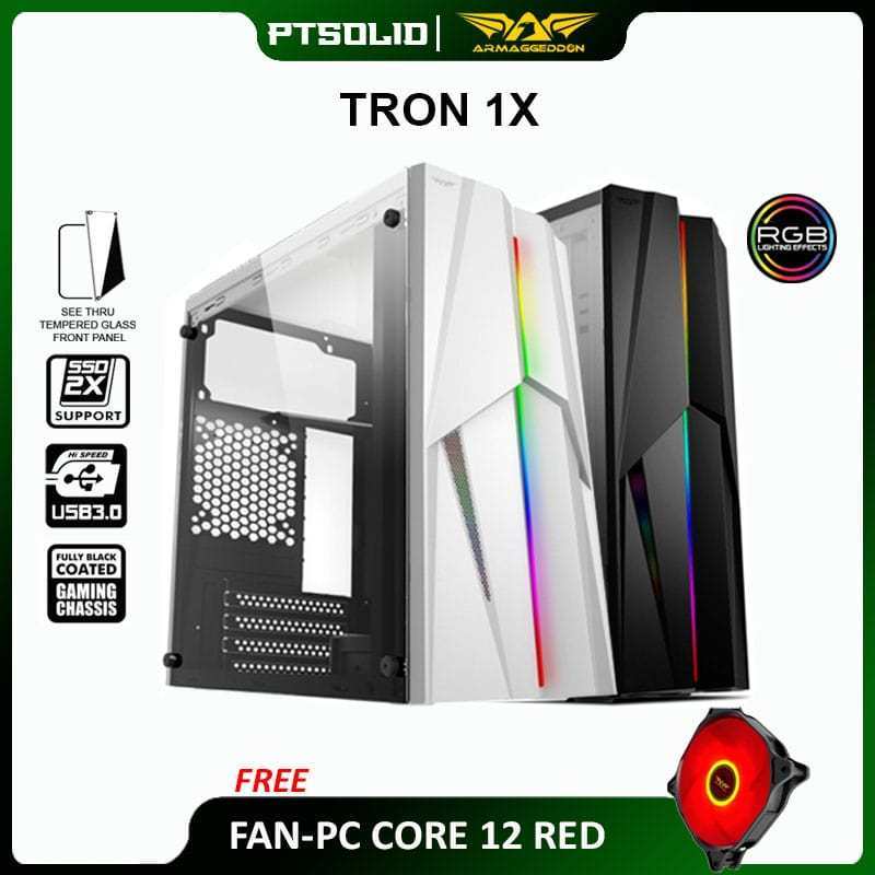 Jual Casing Gaming Armaggeddon TRON 1X Casing PC M-ATX | RGB Front ...