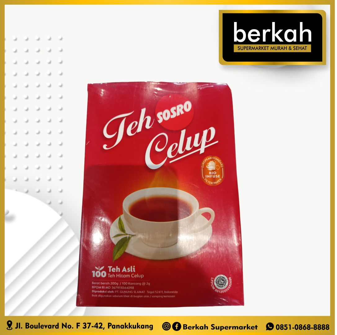 Promo TEH SOSRO CELUP 100 BAGS TEA Diskon 1% di Seller Berkah ...