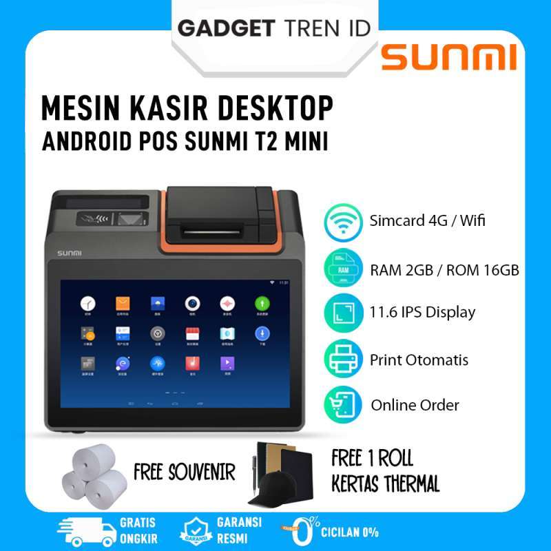 Jual Mesin Kasir Android Desktop Serbaguna Sunmi T2 Mini 4g Lte + Wifi ...